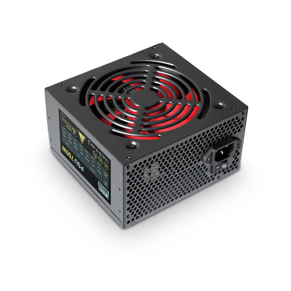 LMS Data 700W PC Power Supply Unit Quiet 12cm Red Fan PSU ATX 6-Pin PC ...